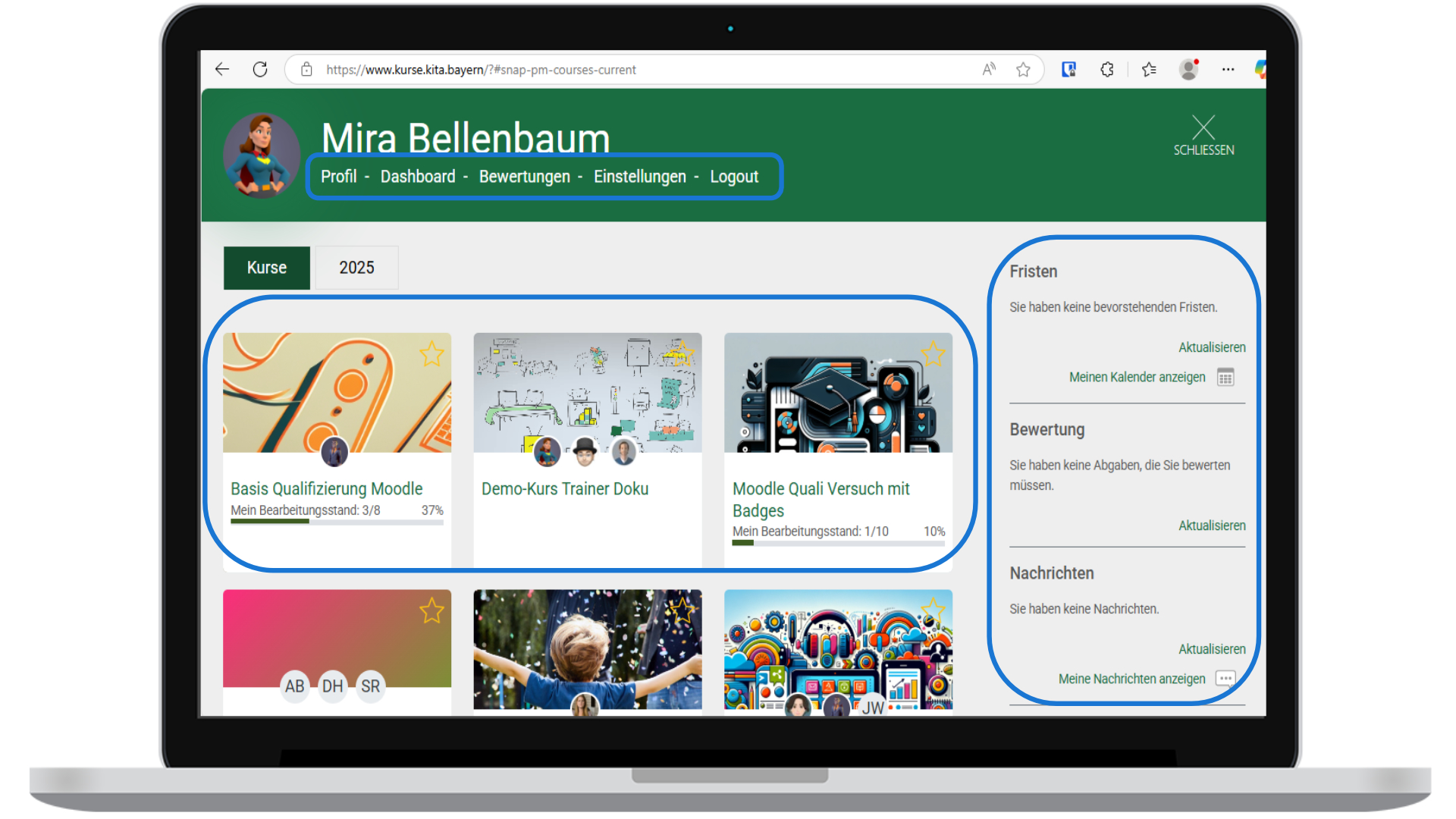 Erste Schritte | KITA HUB Dokumentation für Kurserstellende